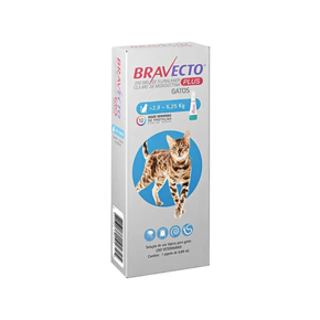 Bravecto Plus Antipulgas e Carrapatos Gatos 2,8 a 6,25Kg, cinza